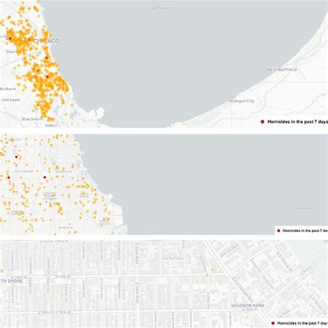 Screenshots Of The Interactive Crime Map From The Chicago Sun Times