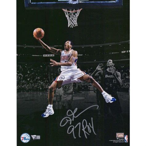 Allen Iverson Signed 76ers 11x14 Photo Inscribed 97 Roy Fanatics