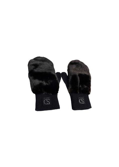 Furbysd Mink Fur And Merino Wool Gloves Gem