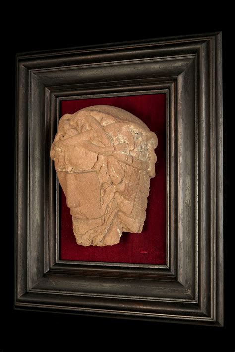 Ancien Visage Tete Christ Gres Alsace Patine French Antique Carved