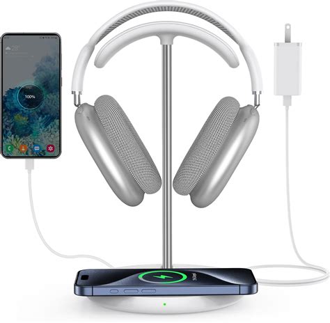 Amazon Com In Headphone Stand With W Wireless Charger Fast Wireless Charging Station