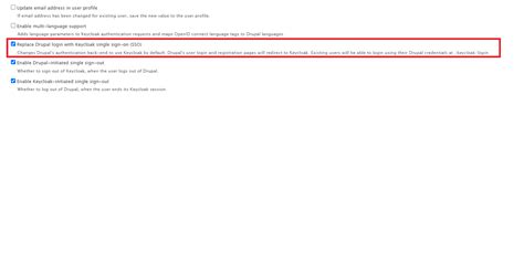 Replace Drupal Login With Keycloak Single Sign On SSO Is Not Working