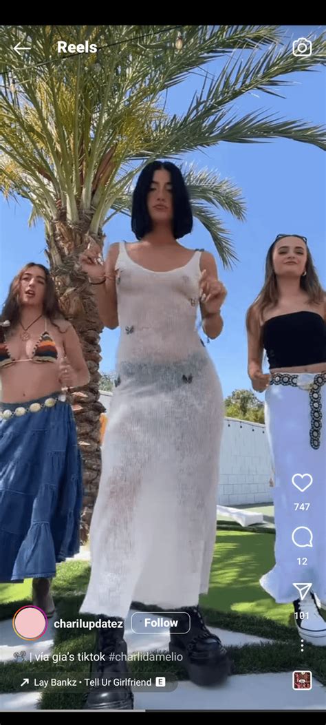 Charlie Damelio White Dress Rnudecelebsonly