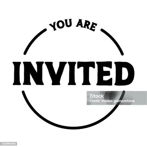여러분을 초대합니다 초대장 디자인 원 프레임 안의 텍스트입니다 현대 타이포그래피 레터링 결혼식 하객에 대한 스톡 벡터 아트 및 기타 이미지 Istock