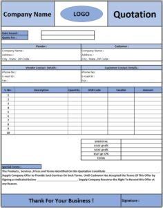 Quotation Format In Excel Free Download Download Quotation Format In Excel