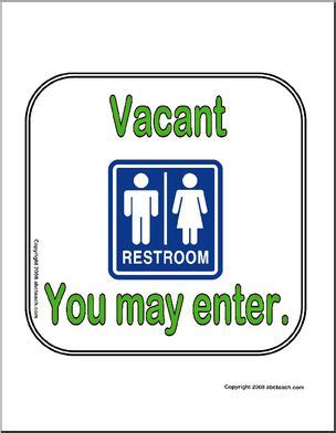Sign Bathroom Vacant Abcteach