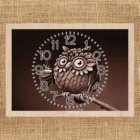 Digital Laser Cut File Owl Clock Laser Cut Files For Glowforge Laser