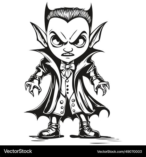 Haunting Hand Drawn Fangs In Black And White Vector Image