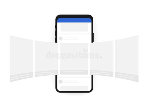 Social Media Design Concept On A White Background Smartphone With Carousel Interface Post On