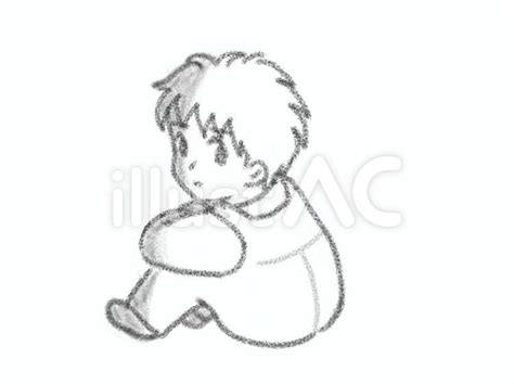 さみしそうな男の子イラスト No 22061860｜無料イラスト・フリー素材なら「イラストac」