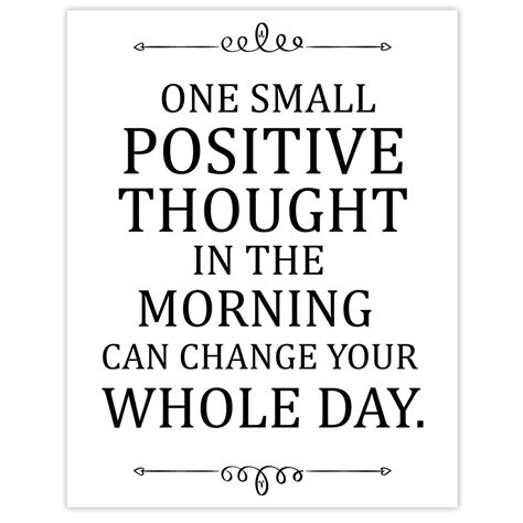 Simple One Small Positive Thought Inspirational Quote 1 Unframed
