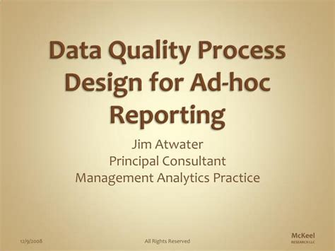 Data Quality Process Design For Analytics And Reporting Ppt