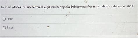 In Some Offices That Use Terminal Digit Numbering The Primary Number