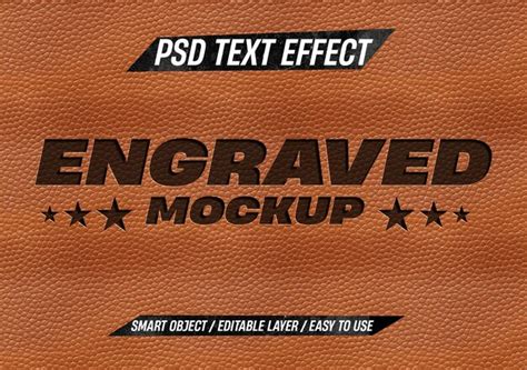 Plantilla Psd Con Efecto De Texto Grabado Archivo PSD Premium