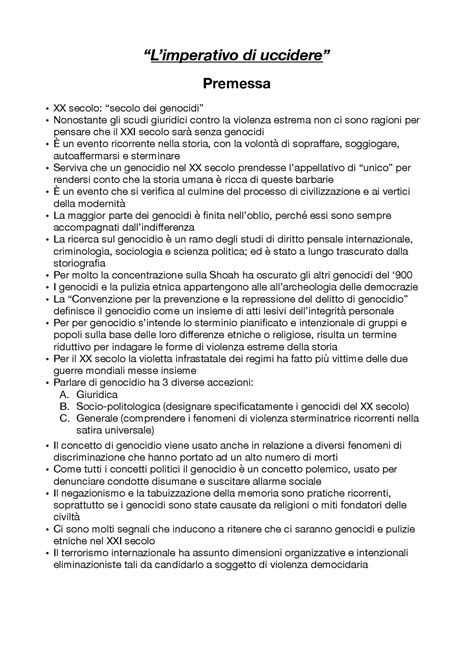 Limperativo Di Uccidere Docsity