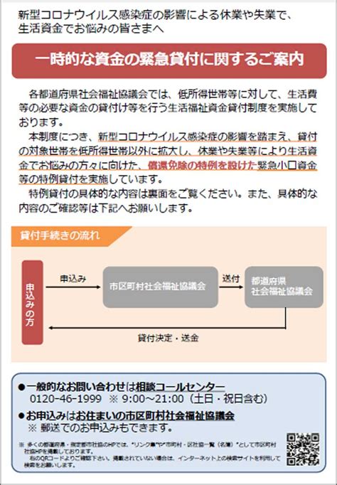 新型コロナウィルス感染症の影響を踏まえた緊急小口資金等の特例貸付について（更新） 八丈町社会福祉協議会