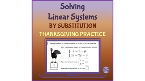 Solving Systems Of Linear Equations By Substitution Turkey Themed