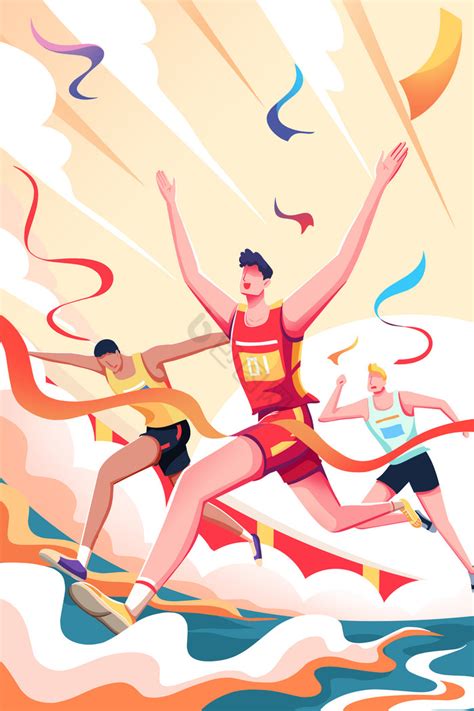 体育运动健身赛跑插画图片 包图网