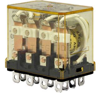 RH4B UL DC24 Relay 14 chân dẹp lớn 4PDT 10A 24VDC có đèn Rơle Trung