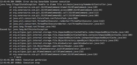 Macos Sonar Scanner Execution Failure Java Nullpointerexception