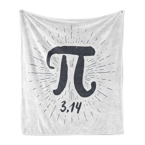 Pi Soft Flannel Fleece Throw Blanket Hand Drawn Look Grunge Design