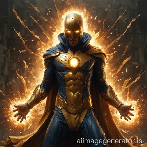 Doctor Fate In Dynamic Action With Explosive Background Ai Image
