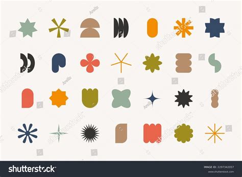 기하학적 브루탈리스트 인물 현대적인 요소는 추상적 스톡 벡터로열티 프리 2297342057 Shutterstock