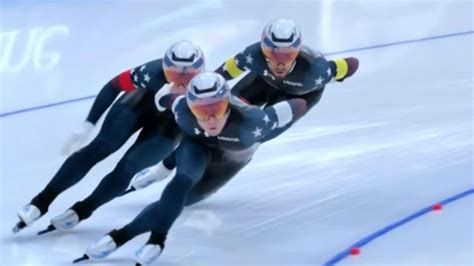 2023 24 ISU 국제빙상대회 단결력과 협동의 힘으로 금메달 차지하는 미국 2차 월드컵 남자 팀 스프린트 SBS