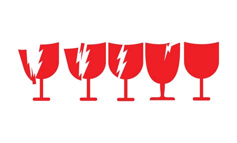 Fragile Box Cargo Warning Vector Signs Set Of Fragile Package Icons