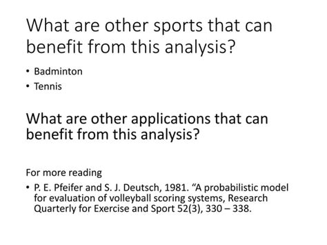 volleyball analytics modeling volleyball using markov chains ppt