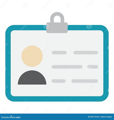 Flache Ikone Der Identität Identifikation Und Identifizierung Vektor