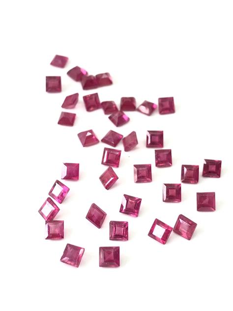 Natural Ruby Square Shape Ruby Fine Quality Cut Calibrated Etsy