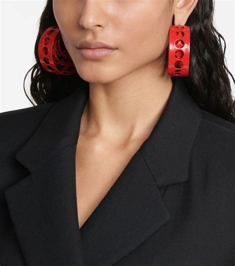 Medium Hoop Earrings In Red Alaia Mytheresa