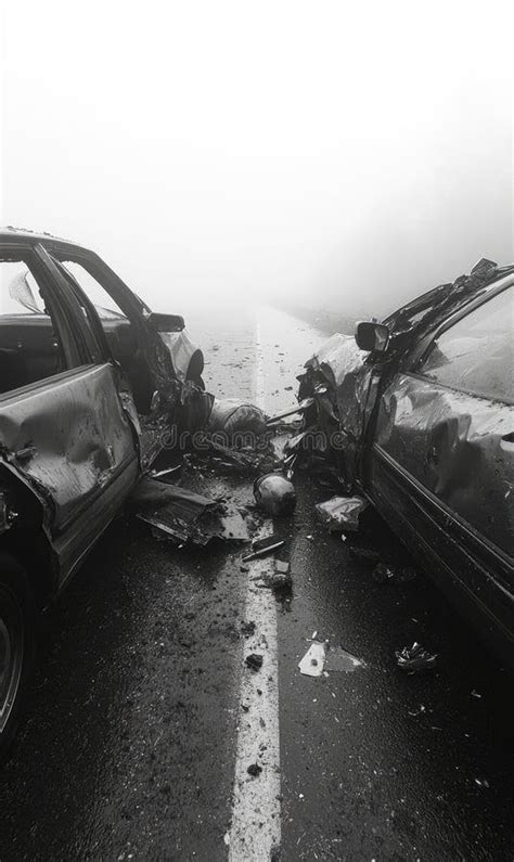 road accident scene chaos and devastation following a car crash