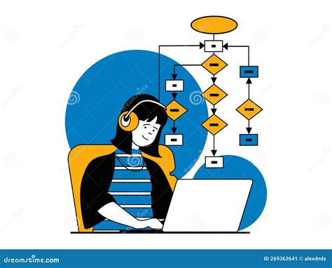 Education Concept With Character Situation Stock Vector Illustration