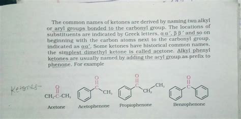 The Common Names Of Ketones Are Derived By Naming Two Alkyl Or Aryl Group