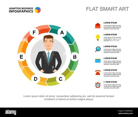 Six Elements Flow Chart Template For Presentation Stock Vector Image