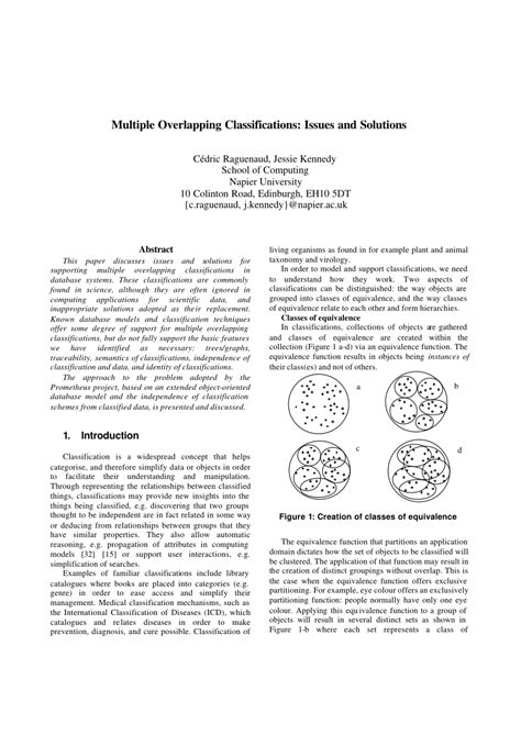 Pdf Multiple Overlapping Classifications Issues And Solutions