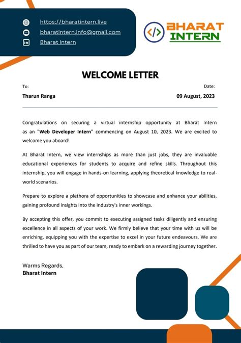 tharun ranga on linkedin webdevelopment internship bharatintern
