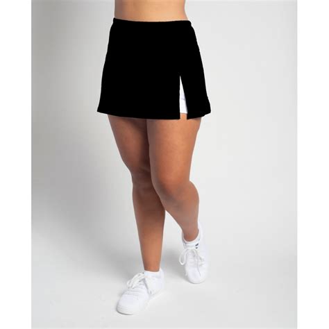 Side Slit Skort Black White Shorts