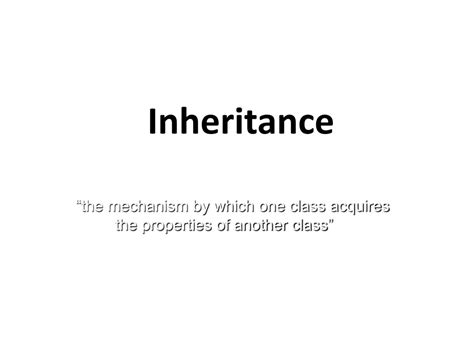 ppt inheritance powerpoint presentation free download id 9166038