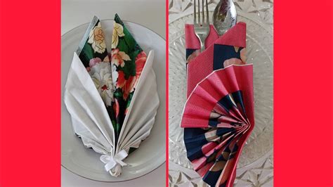 Как красиво сложить салфетки на стол Youtube