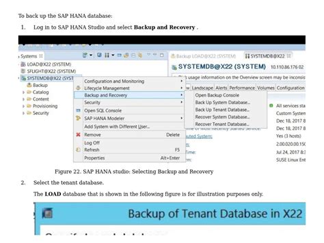 Backing Up The Database From Sap Hana Studio Dell Validated Design
