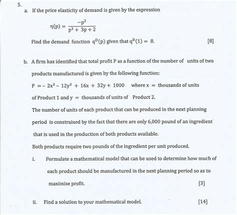 solved if the price elasticity of demand is given by the