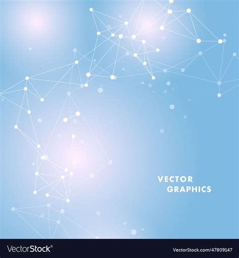 Abstract Connecting Dots And Lines Molecular Data Vector Image