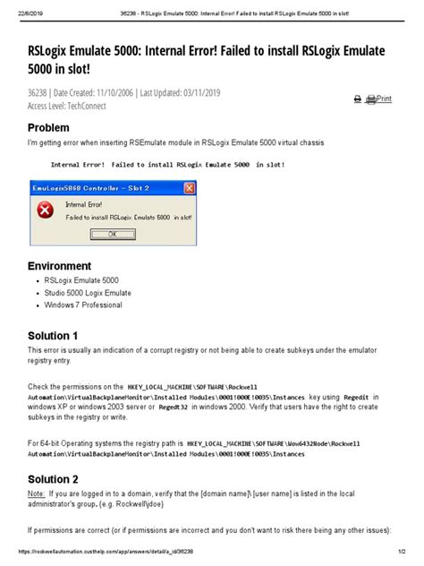 Rslogix Emulate 5000 Internal Error Failed To Install Rslogix