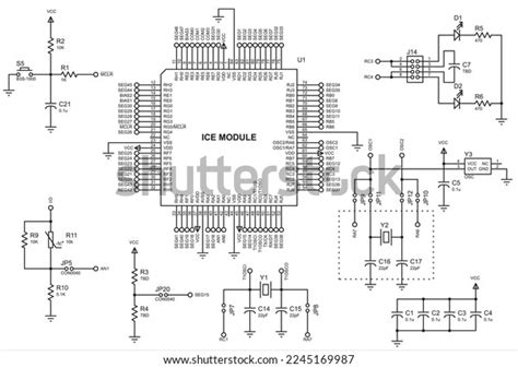 Vector Electrical Schematic Diagram Digital Electronic Stock Vector Royalty Free
