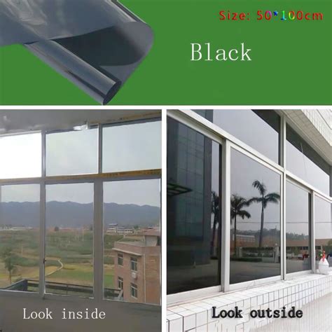 One Way Mirror Window Film Super Black Window Tint 50100cm Privacy
