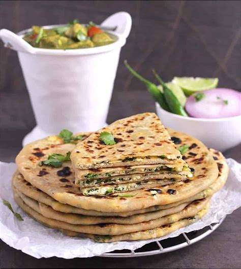 Paneer Paratha Recipe Herb Cheese Stuffed Flatbread Cook With Kushi