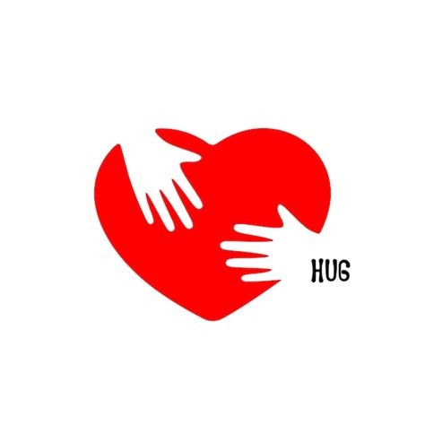 Premium Vector Hands Hugs Red Heart Over White Illustration